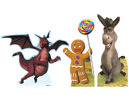 Esel, Gingy und Dragon von Shrek Tischkarton Cardout Cutouts Pack von 3