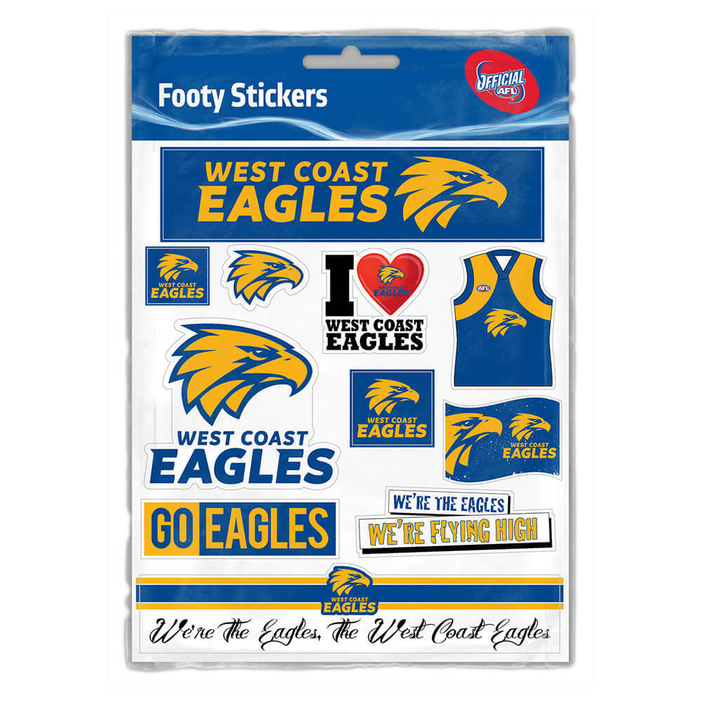 Official AFL Merchandise: West Coast Eagles Official AFL Sticker Sheet