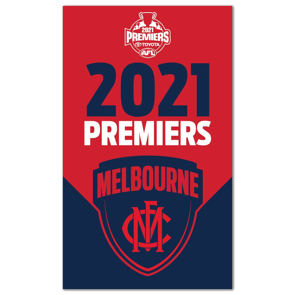 Official AFL Merchandise: Melbourne Demons 2021 AFL Premiers Supporter Flag