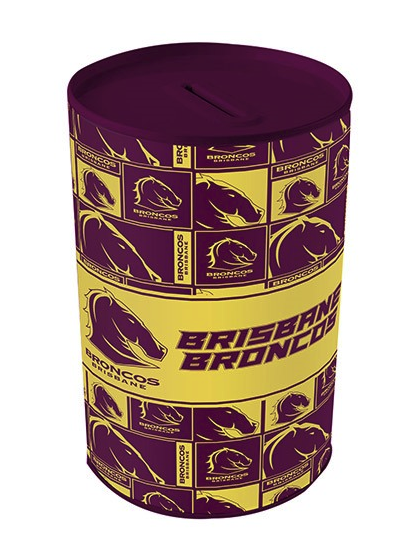Official NRL Merchandise: Brisbane Broncos Official NRL Tin Money Box