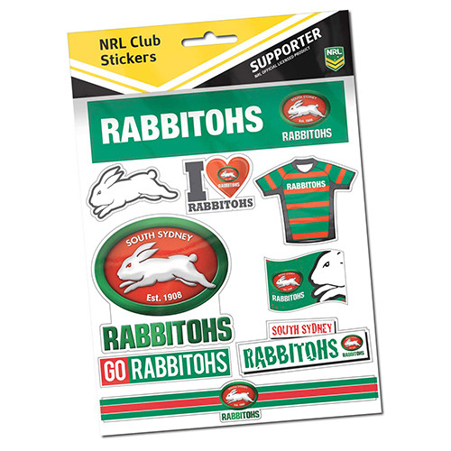 Official NRL Merchandise: South Sydney Rabbitohs NRL Sticker Sheet