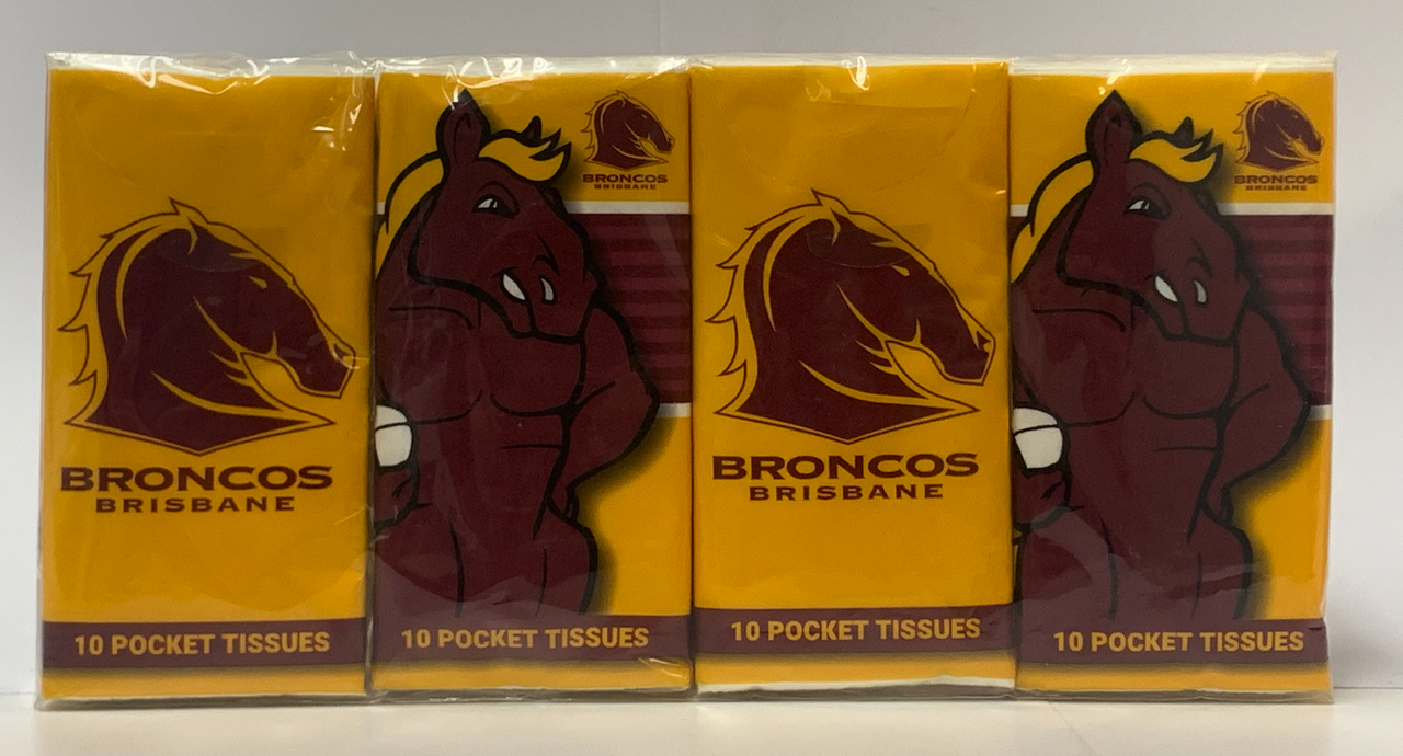 Official NRL Merchandise: Brisbane Broncos NRL Mascot Pocket Tissues ...