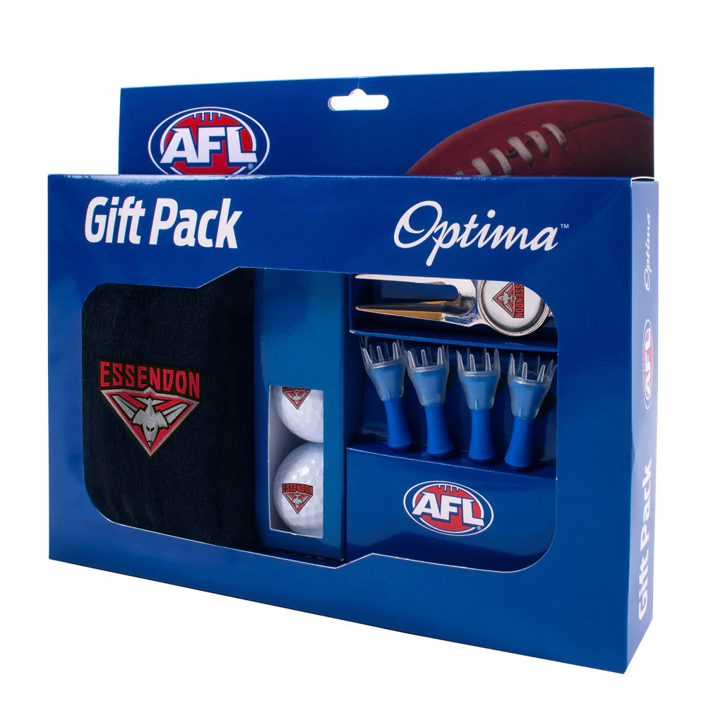 Official AFL Merchandise: Essendon Bombers AFL 3 Balls Golf Gift Pack