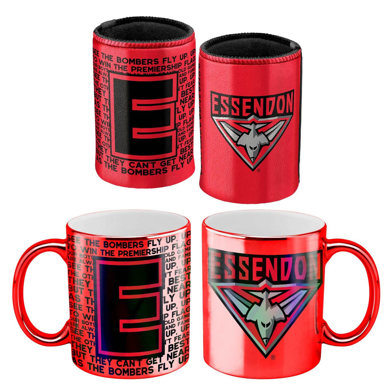 Official AFL Merchandise: Essendon Bombers AFL Metallic Can Cooler ...