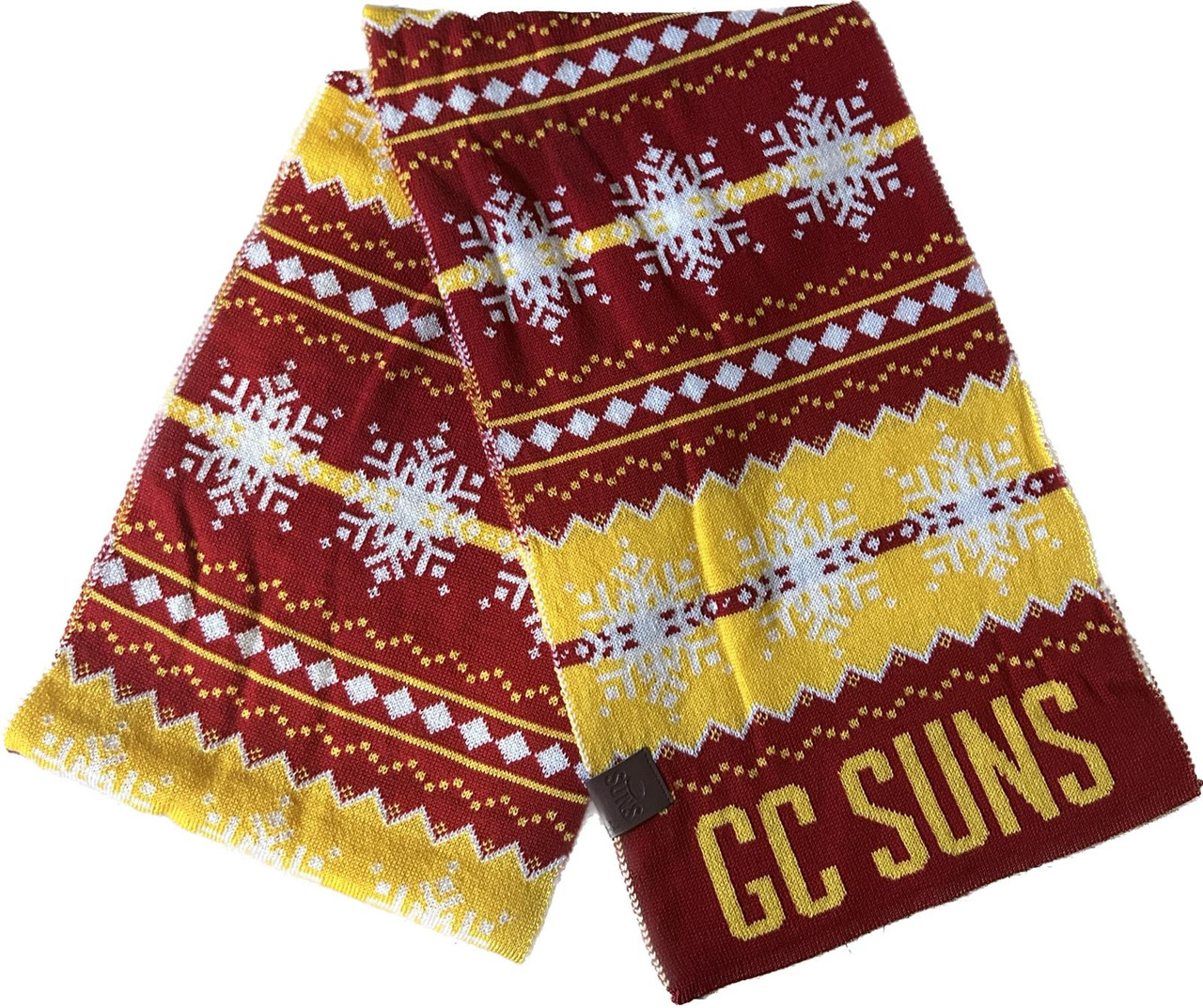 Official AFL Merchandise: Gold Coast Suns Snowflake Scarf - Premium Wool