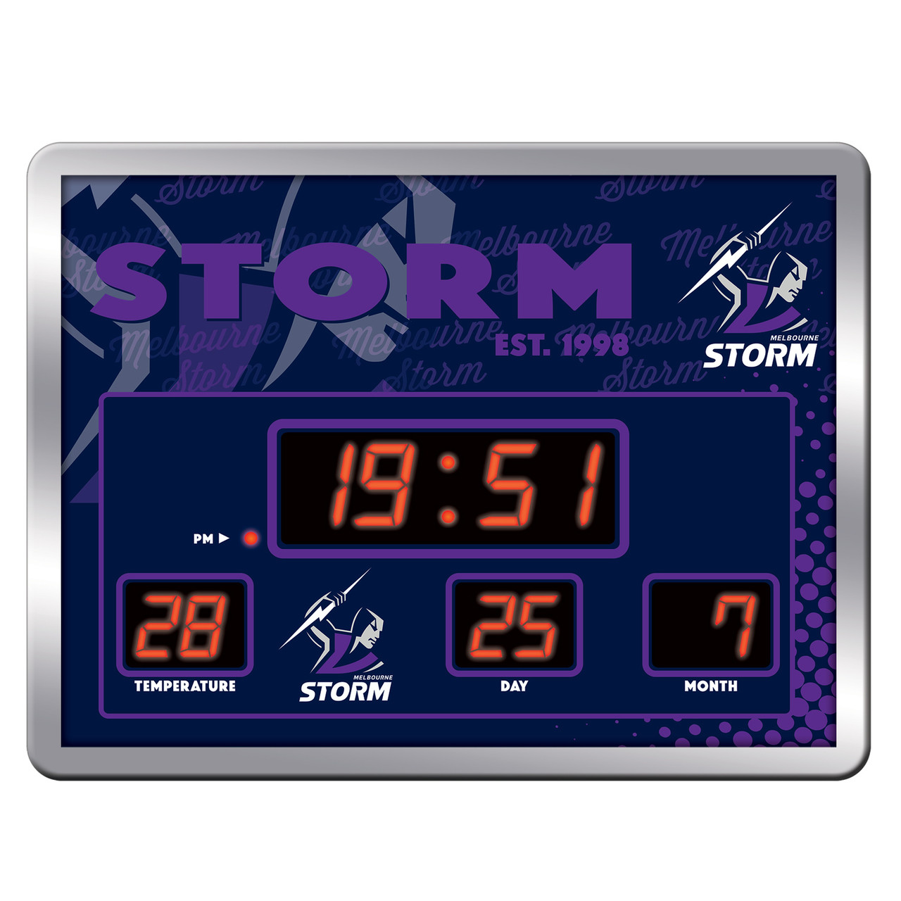 Official NRL Merchandise: Melbourne Storm NRL LED Scoreboard Clock