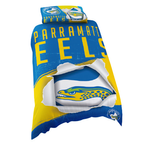 Official NRL Merchandise: Parramatta Eels Single Quilt Cover Set
