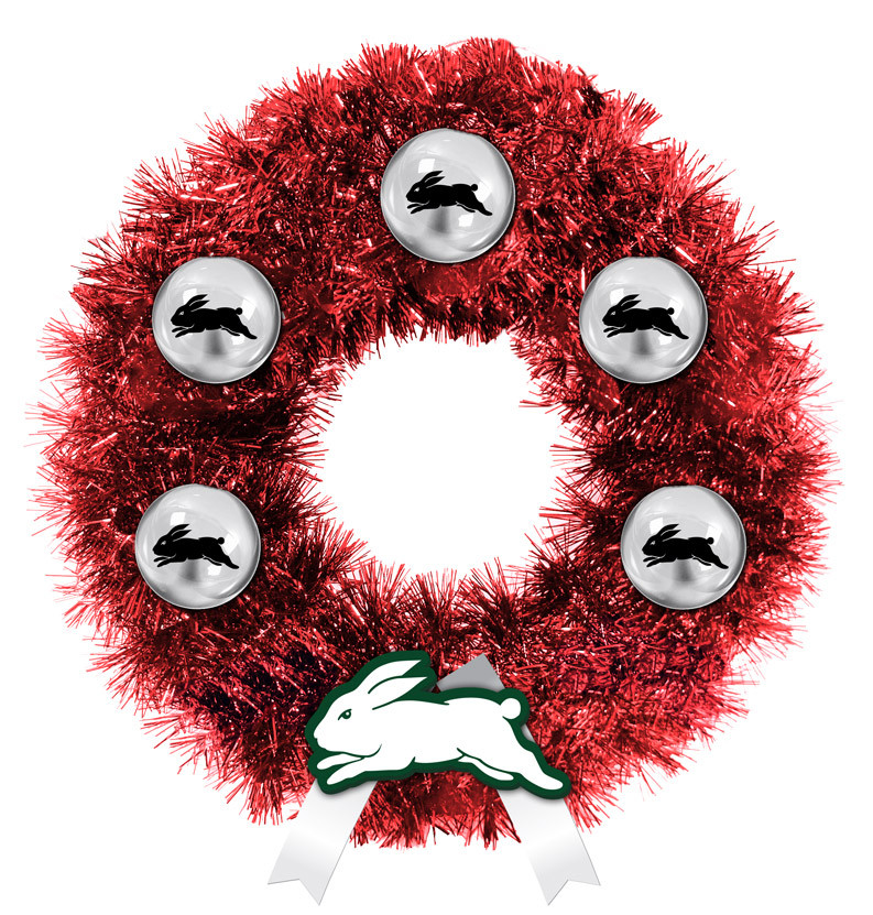 Official South Sydney Rabbitohs NRL Christmas Wreath