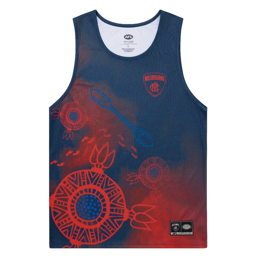 Official AFL Melbourne Demons AFL Mens Indigenous Trainning Singlet