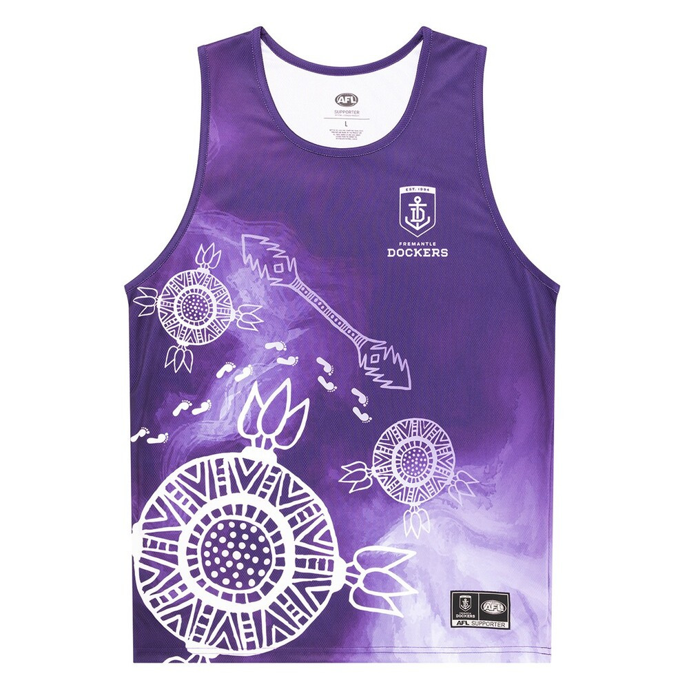 Official AFL Fremantle Dockers AFL Mens Indigenous Trainning Singlet