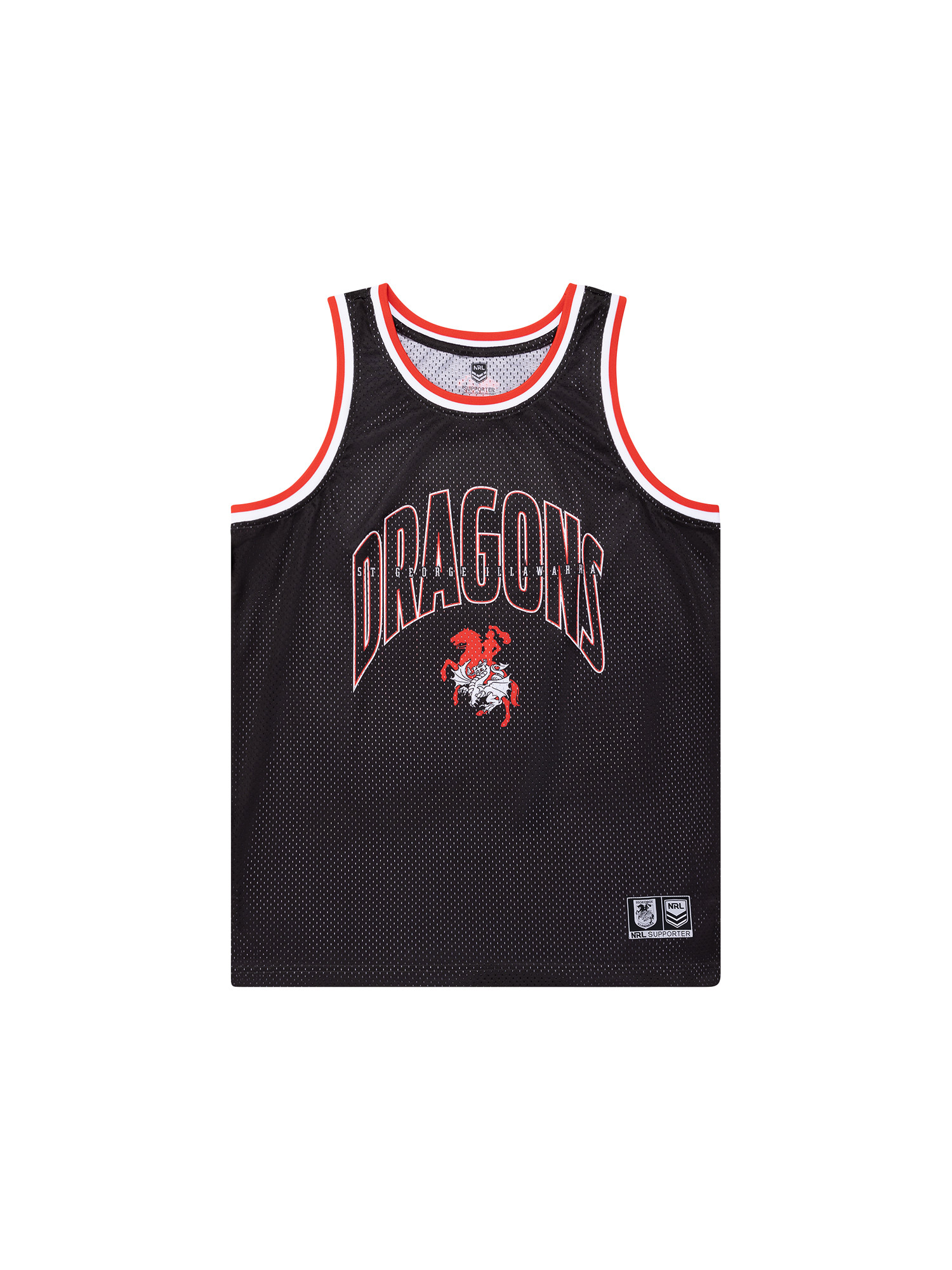 Official NRL St George Illawarra Dragons NRL Mens Basketball Singlet