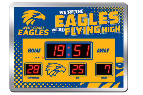 Official AFL Merchandise: West Coast Eagles AFL LED Scoreboard Clock