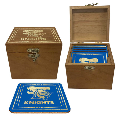 Official NRL Merchandise: Newcastle Knights Set Of 4 Cork Coasters In A Box