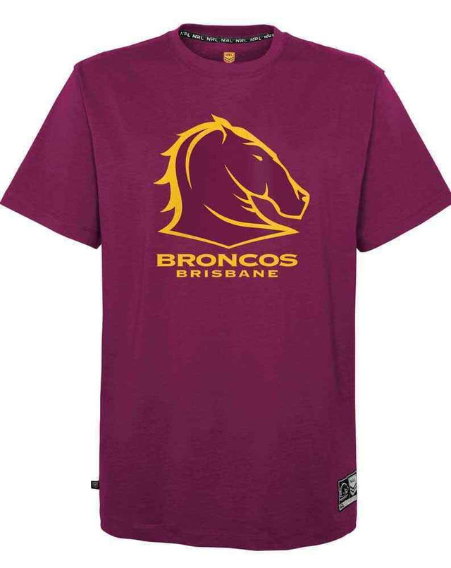 Official NRL Brisbane Broncos NRL Mens Logo Tee