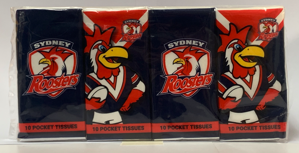 Official NRL Merchandise: Sydney Roosters NRL Mascot Pocket Tissues - 4 ...