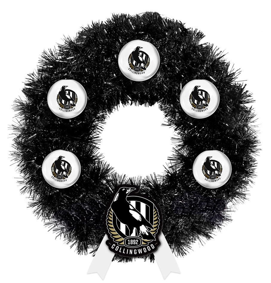 Official Collingwood Magpies AFL Christmas Wreath