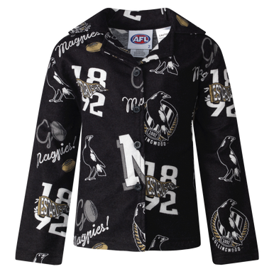 Official AFL Merchandise: Collingwood Magpies AFL Toddlers Flannel PJ Set