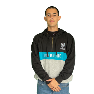 Official AFL Merchandise: Port Adelaide Power Mens Colour Block Hood