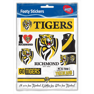Official AFL Merchandise: Richmond Tigers Official AFL Sticker Sheet