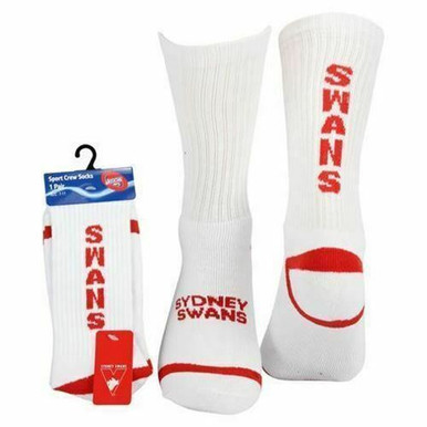 Official AFL Merchandise: Sydney Swans 1 Pack Crew Socks
