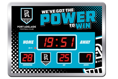 Official AFL Merchandise: Port Adelaide Power AFL LED Scoreboard Clock
