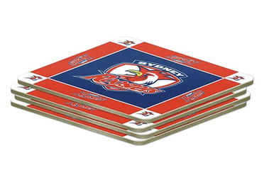 Official NRL Merchandise: Sydney Roosters Official NRL 4 Pack of Coasters