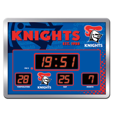 Official NRL Merchandise: Newcastle Knights NRL LED Scoreboard Clock
