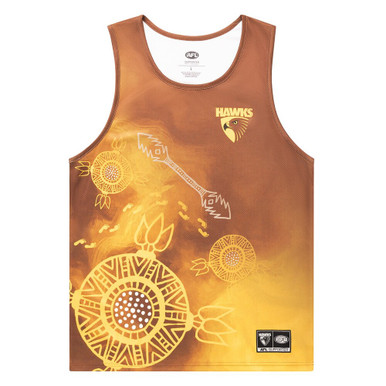 Official AFL Hawthorn Hawks AFL Mens Indigenous Trainning Singlet
