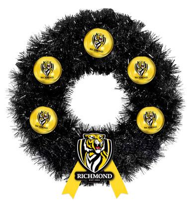 Official Richmond Tigers AFL Christmas Wreath