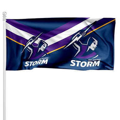 Official Melbourne Storm Pole Flag : 90 cm x 180 cm | Merchandise