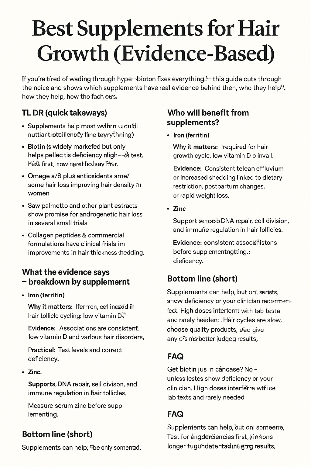 Best Supplements for Hair Growth (Evidence-Based guide) - Hairobics All Natural