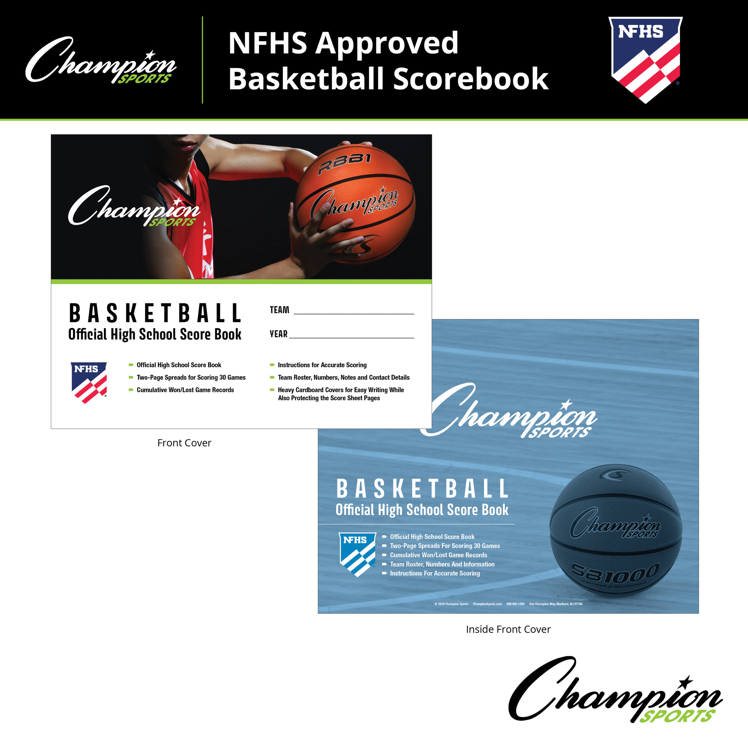 NFHS APPROVED BASKETBALL SCORE BOOK - Champion Sports