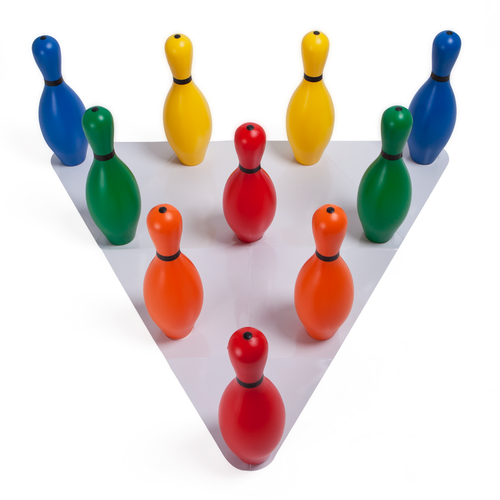 MULTICOLOR PLASTIC BOWLING PIN SET - Champion Sports