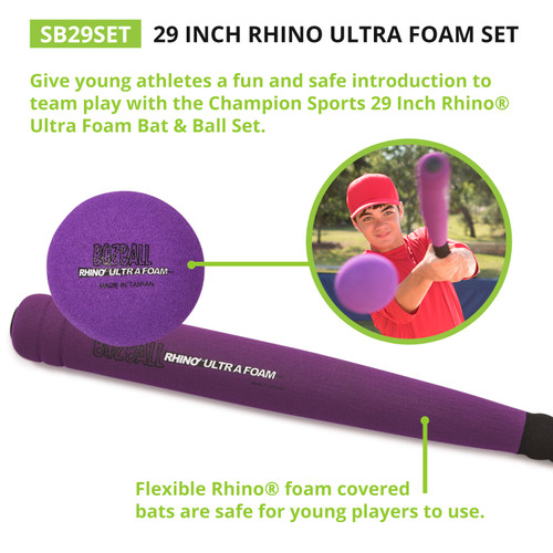 RHINO ULTRA FOAM BAT AND BALL SET - Champion Sports