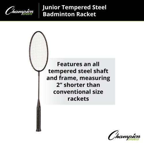BEGINNER TEMPERED STEEL BADMINTON RACKET - Champion Sports