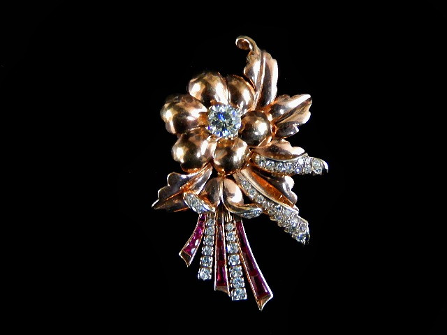 TURQUISE~RUBY PIN | Antique Womens Pins NYC | Vintage Womens Brooches ...