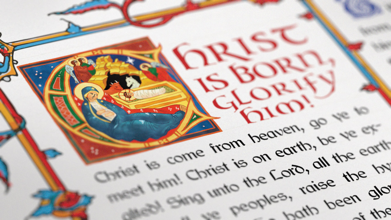Christ is Born (Illuminated Manuscript) Icon - H2009 - Legacy Icons