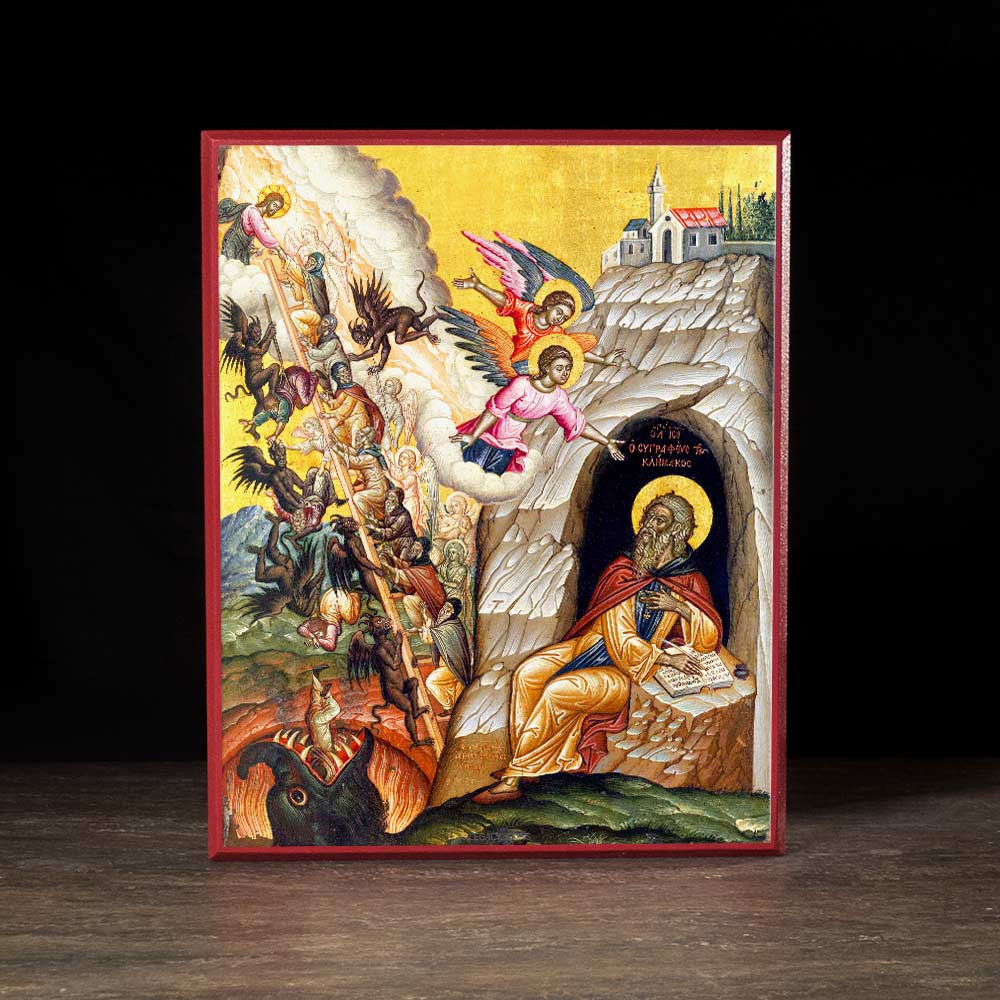 Saint John Climacus and the Ladder Icon - S165 - Legacy Icons