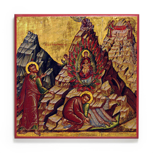 Historic Icon of Moses and the Burning Bush from Mount Sinai | Legacy Icons