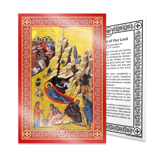 Nativity Orthodox Icon Prayer Card