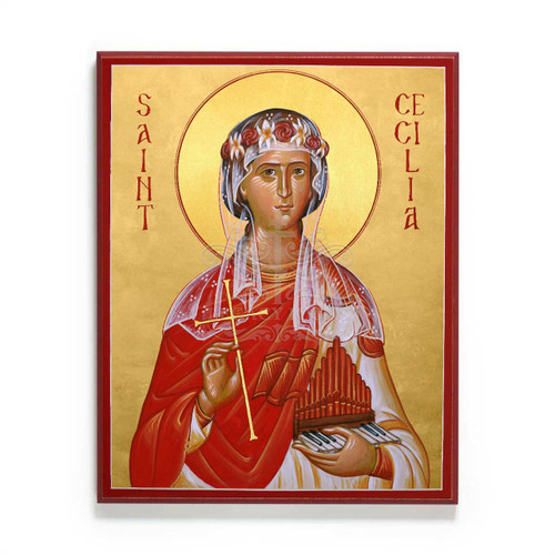Saint Cecilia Icon handmade Orthodox Christian Icon