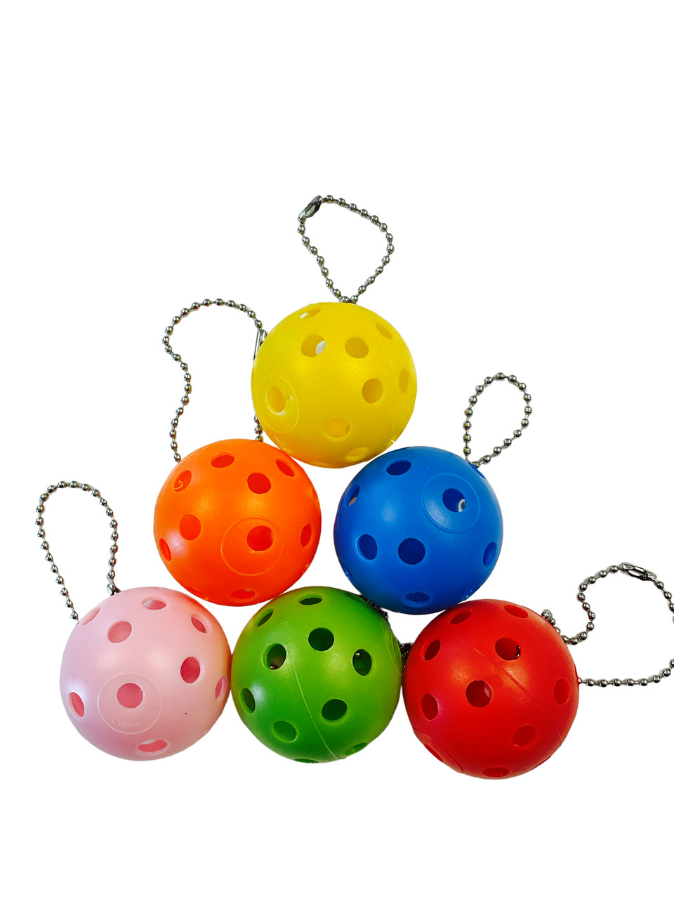 Keychain Collection - Six Miniature Pickleball Key Chains in Assorted ...