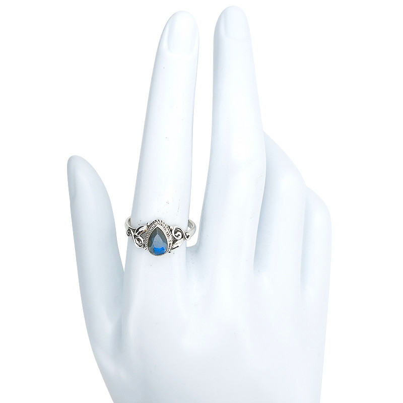Faceted Labradorite .925 Silver Ring