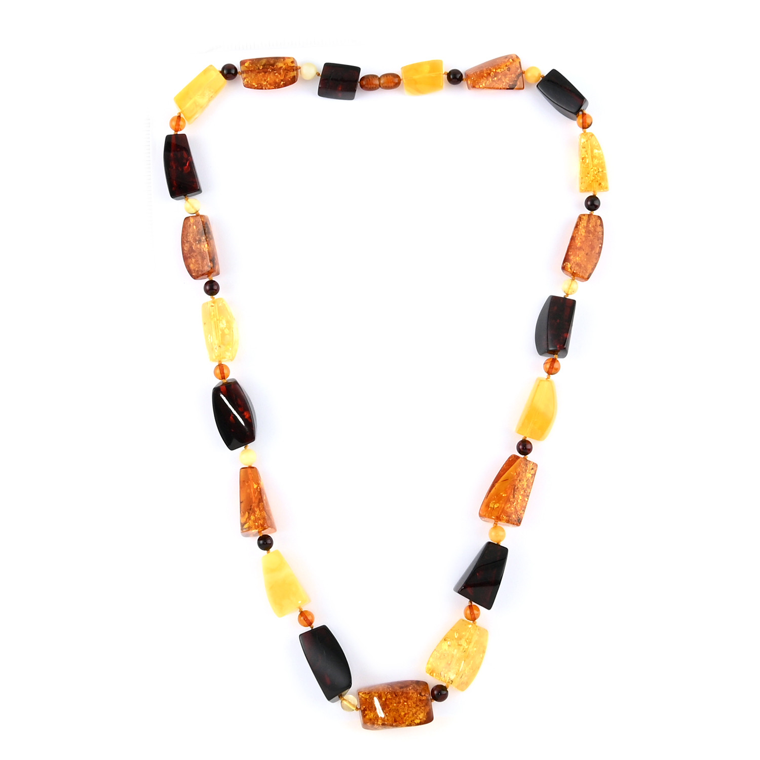 Multi-Color Amber Beaded Necklace 20" - Amberman