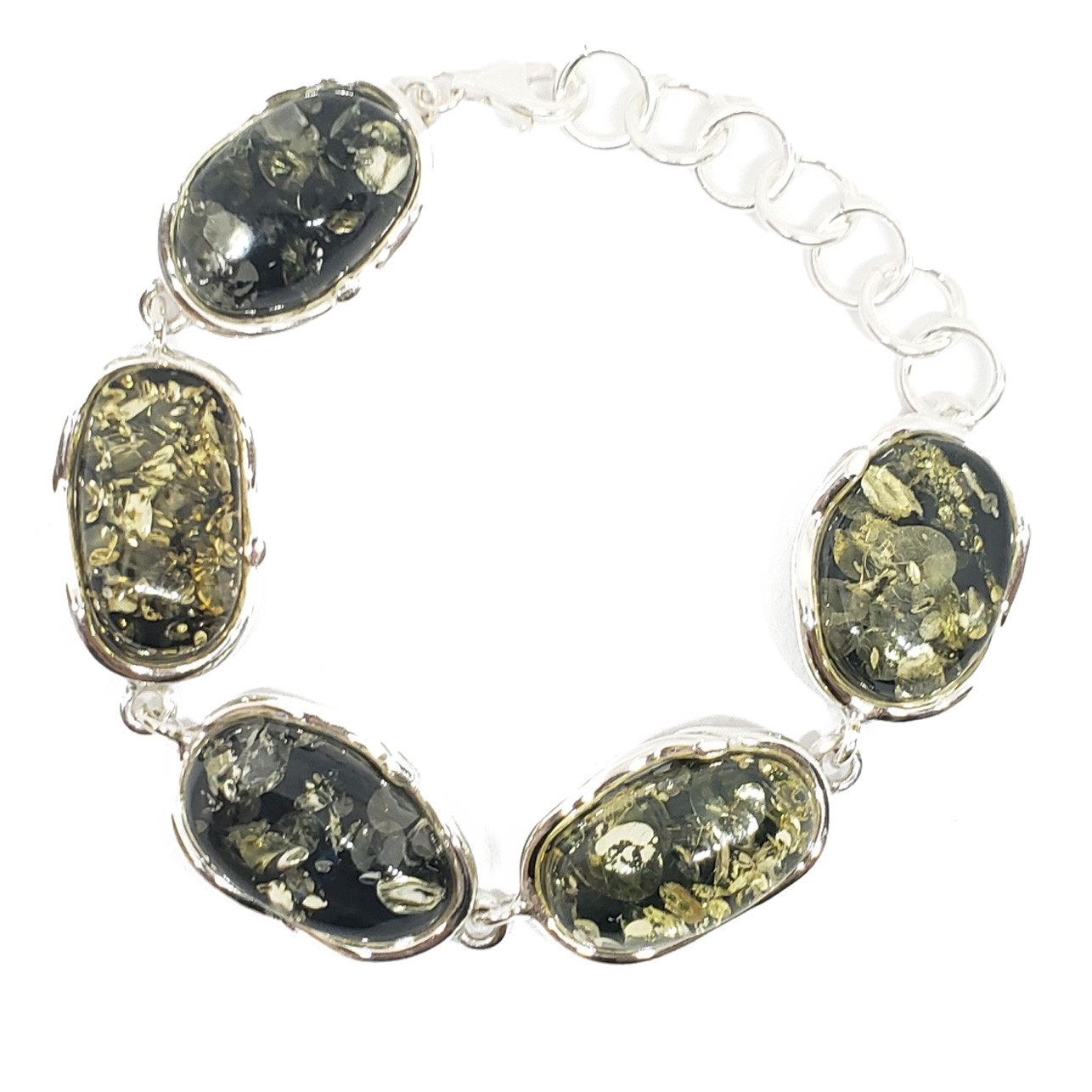 Green Amber Handmade Bracelet - Amberman