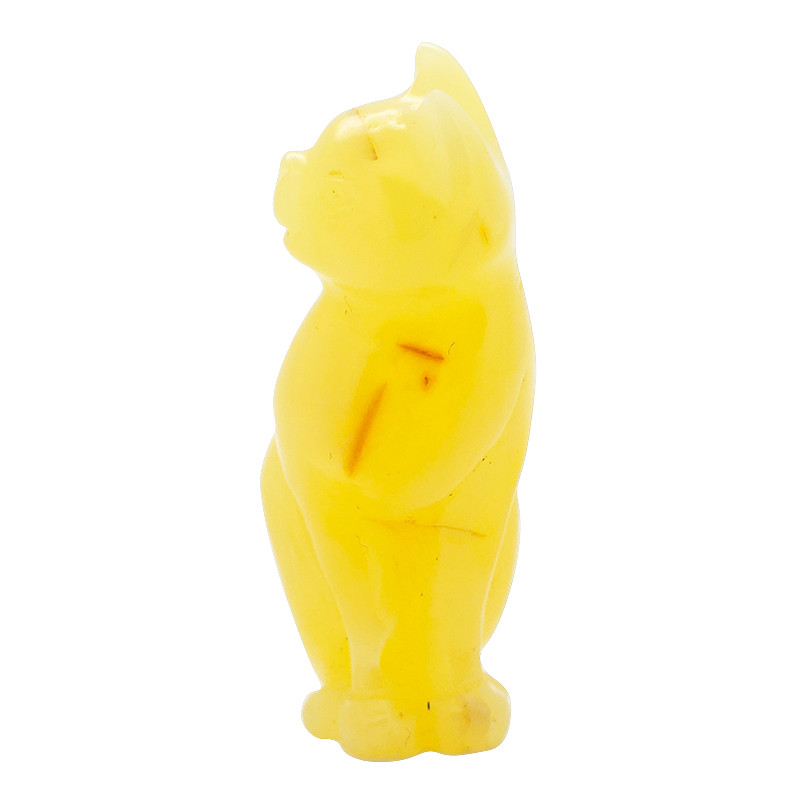 Butterscotch Amber Carved Cat - Amberman
