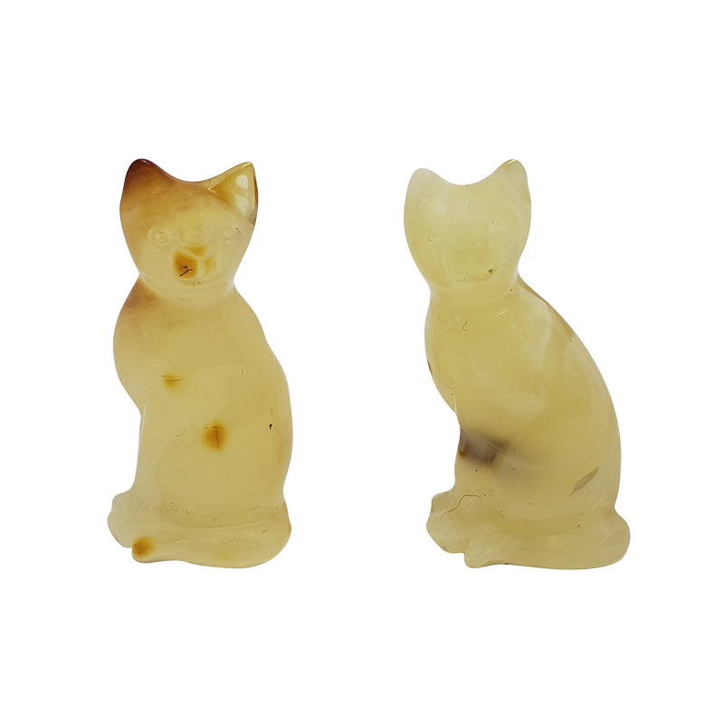Butterscotch Amber Hand Carved Cat .. - Amberman