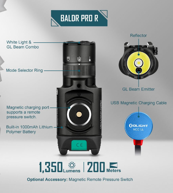 Baldr Pro R Pistol Light (Green Laser)