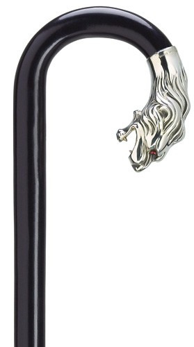 Alpacca Silver Lion Head Walking Cane - Exquisite Canes