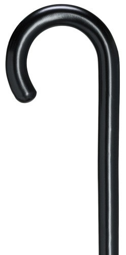 Men's Black Crook Handle Walking Cane - Exquisite Canes